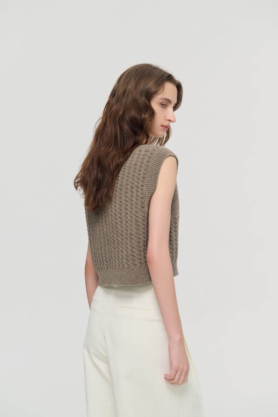Ancosti pointelle knit vest