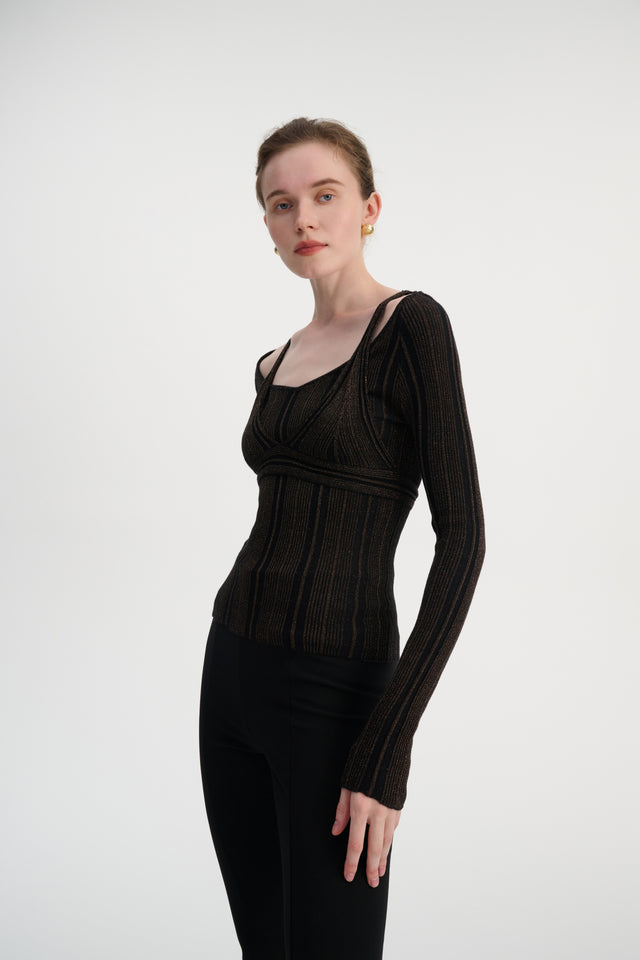 Bra-layered knit top – Ancosti