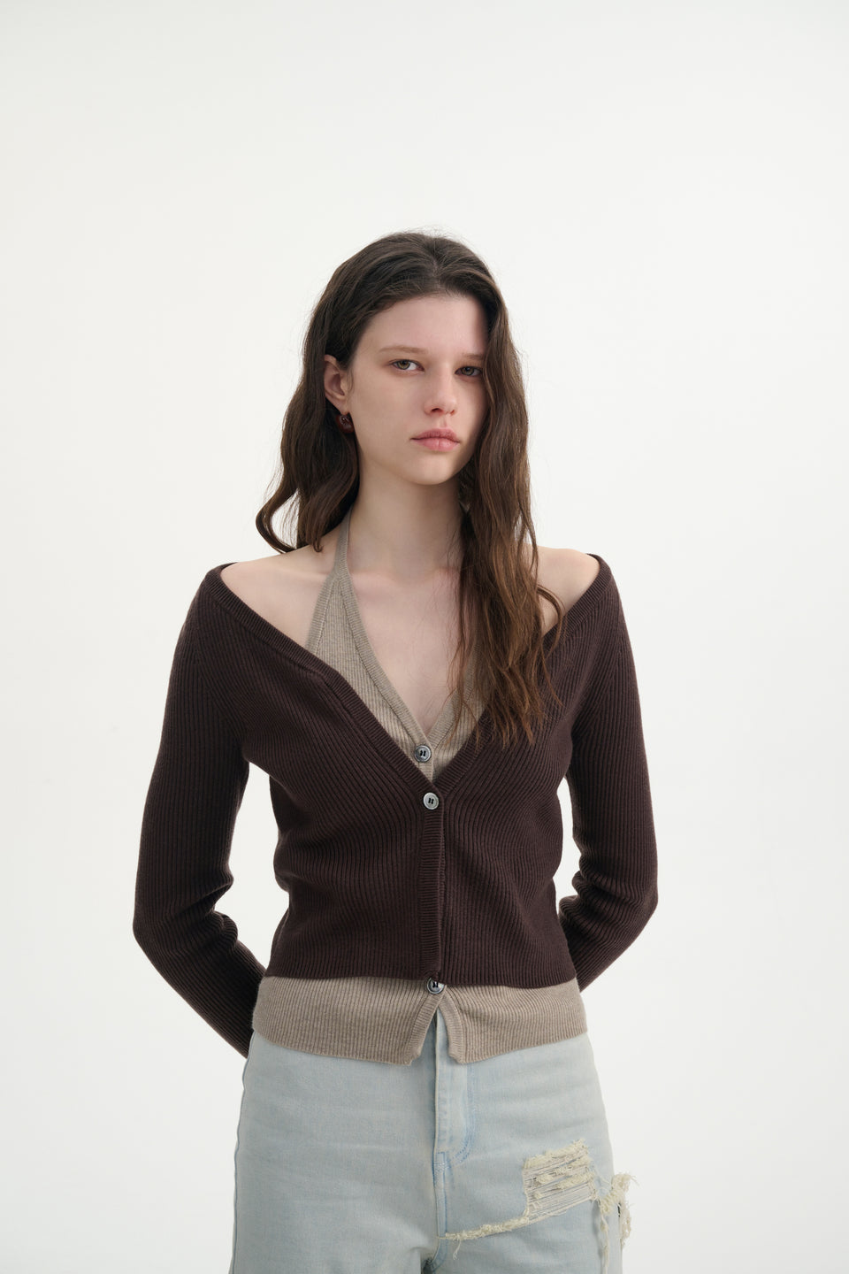 Hybrid halterneck cardigan – Ancosti