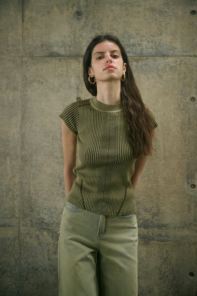 Striped slim fit top – Ancosti